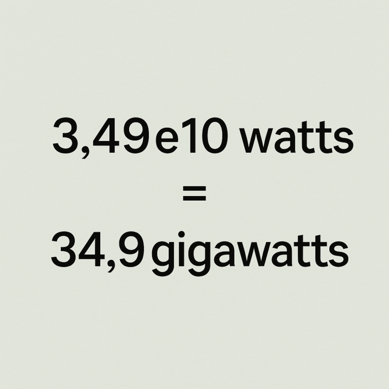 How to Convert 3.49e10 Watts to Gigawatts: Power Explained